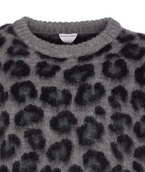 Bottega Veneta Leopard Print Crewneck Jumper
