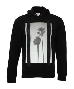 Palm Angels Hooded Printed Sweater - Black