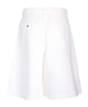 Comme Des Garçons Knee-length Twill Shorts - White