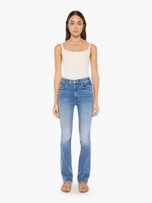 MOTHER Hustler Sneak High-rise Tapered Jeans - Blue