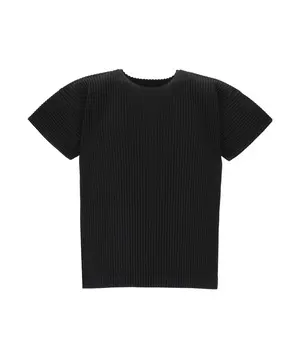 Issey Miyake Homme Plissé Pleated Crewneck T-shirt - Black