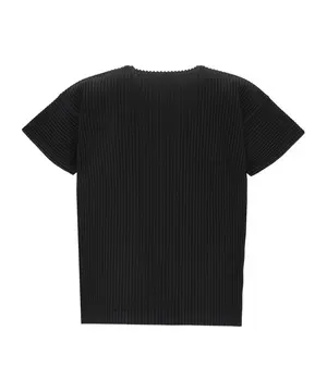 Issey Miyake Homme Plissé Pleated Crewneck T-shirt - Black