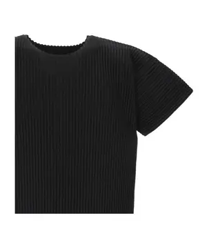 Issey Miyake Homme Plissé Pleated Crewneck T-shirt - Black