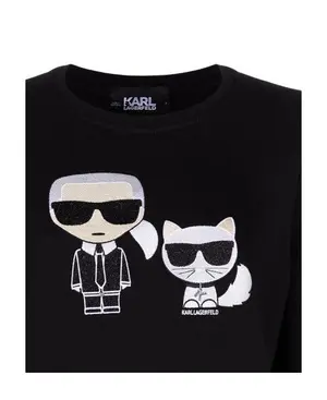 Karl Lagerfeld Printed Long Sleeve Crewneck Sweater