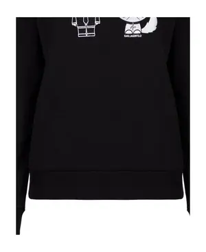 Karl Lagerfeld Printed Long Sleeve Crewneck Sweater