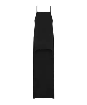 COURREGES Backless Satin Maxi Dress - Black