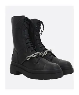 JIMMY CHOO Nari Combat Boots With Chain Detail
