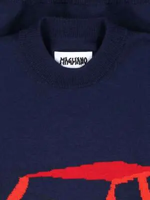 MAGLIANO Graphic Detailed Crewneck Sweater - Blue