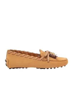 TOD'S Bow-detailed Slip-on Loafers - Brown