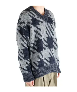 Dries Van Noten V-neck Knitted Jumper - Navy