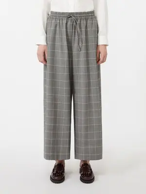 Max Mara Luigi Checked Wide-leg Trousers