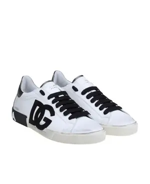 Dolce & Gabbana Portofino Lace-up Sneakers - White