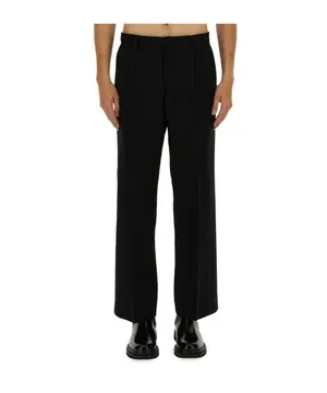 SUNFLOWER Pleated Wide Leg Trousers - Black