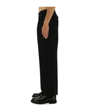 SUNFLOWER Pleated Wide Leg Trousers - Black