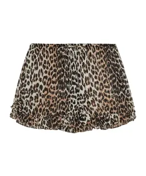 Ganni Animal Print Shorts For Women