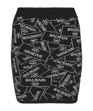 Balmain Logo Detailed Mini Skirt - Black