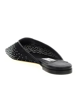 JIMMY CHOO Vivi Embellished Square Toe Mules