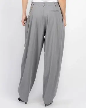 DARKPARK Phebe Chain-detail Wide-leg Trousers - Gray