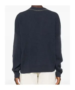 Brunello Cucinelli Monili Trim V-neck Cashmere Top