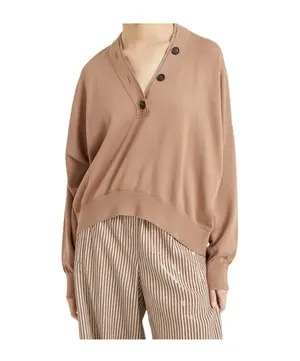 Brunello Cucinelli V-neck Buttoned Jumper