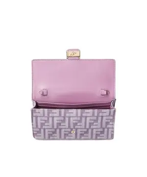 Fendi Ff Jacquard Baguette Chain Wallet - Purple