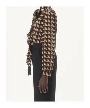 Valentino Garavani Relaxed Fit Printed Blouse With Bow Detail