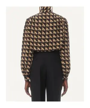 Valentino Garavani Relaxed Fit Printed Blouse With Bow Detail