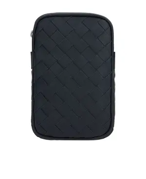 Bottega Veneta Intrecciato Zipped Phone Pouch - Black