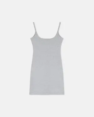 Versace Logo Embroidered Ribbed Mini Dress - Grey