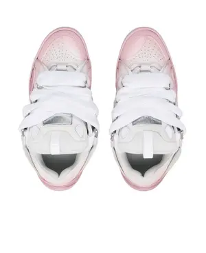 LANVIN Curb Lace-up Panelled Sneakers - Pink