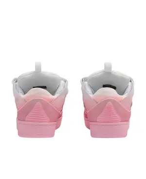 LANVIN Curb Lace-up Panelled Sneakers - Pink