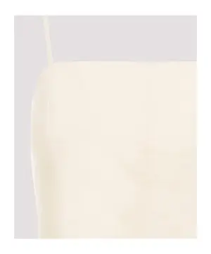 Theory Square Neck Sleeveless A-line Midi Dress - White