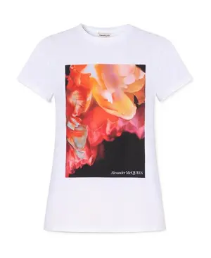 Alexander McQueen Graphic Printed Crewneck T-shirt - White