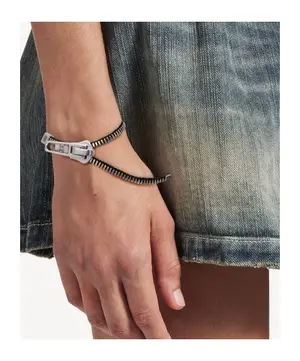 Balenciaga Zipper Bracelet With Engraved Logo