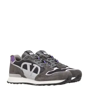 Valentino Garavani Vlogo Pace Lace-up Sneakers - Gray/graphite/purple