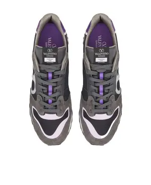 Valentino Garavani Vlogo Pace Lace-up Sneakers - Gray/graphite/purple