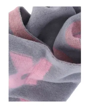 Marni Striped Fringed Scarf - Grey/pink