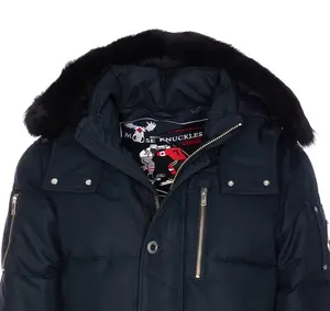 Moose Knuckles Zip Detailed Hooded Coat - Black