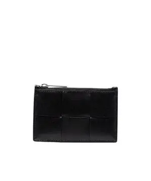 Bottega Veneta Zipped Card Case - Black