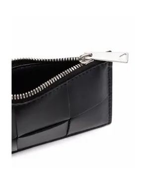 Bottega Veneta Zipped Card Case - Black