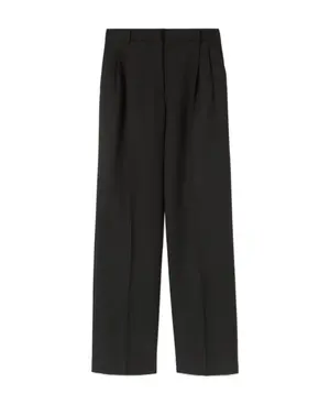 Burberry High-waist Wide-leg Trousers - Black