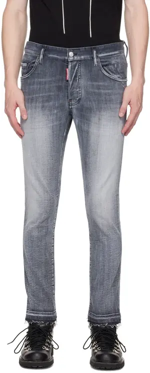 Dsquared2 Logo Patch Cropped Jeans