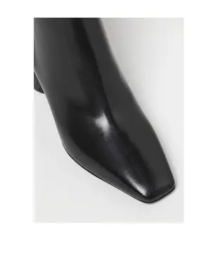 FERRAGAMO Leather Pointed Toe Buckle Boots