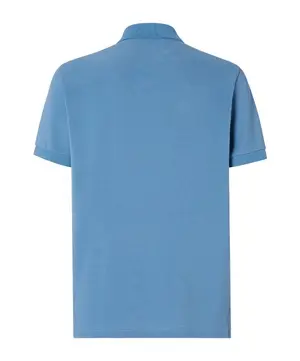 Fendi Logo Plaque Short Sleeved Polo Shirt - Light Blue