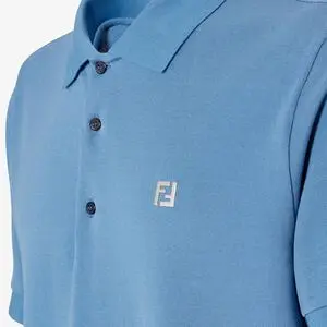 Fendi Logo Plaque Short Sleeved Polo Shirt - Light Blue