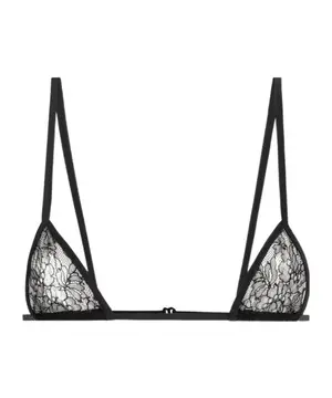 Dolce & Gabbana Lace-trimmed Triangle Bra - Black