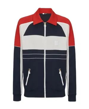 Balmain 70s" Logo Patch Detail Zip-up Sweatshirt