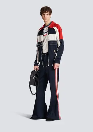 Balmain 70s" Logo Patch Detail Zip-up Sweatshirt