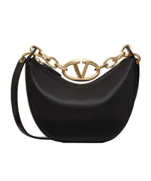 Valentino Garavani Vlogo Moon Shoulder Bag - Black
