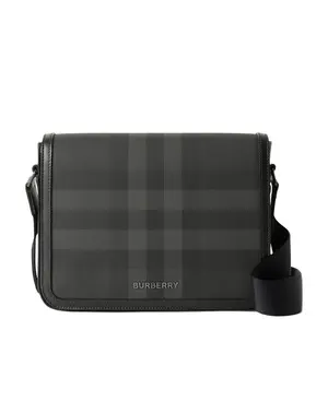 Burberry Alfred Checked Messenger Bag - Black